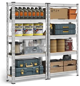 Set dvou regálů SONGMICS 30x75x150 cm GLR451E01 stříbrný