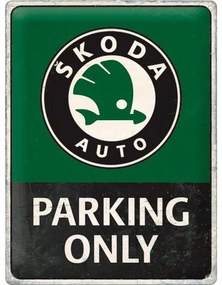 Postershop Plechová cedule: Škoda (Parking Only) - 30x40 cm