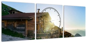 Obraz - Ráno v alpách, Tyrolsko (s hodinami) (90x30 cm)