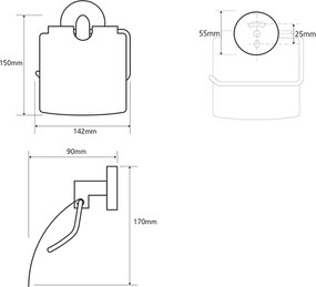Sapho Sapho, X-ROUND držák toaletního papíru s krytem, chrom, XR702