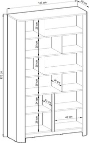 PCo Regál BURGOS RG103, 103 cm Dub Vicenza