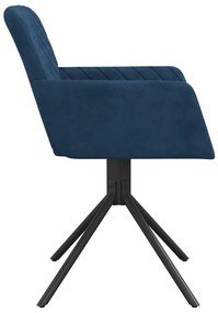 Otočné jídelní židle 2 ks modré samet - Default Title
