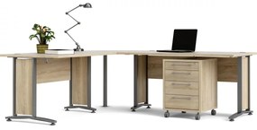 Rohový psací stůl Office 80400/304 dub sonoma/silver grey