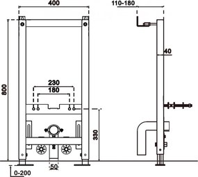 Mexen Tex B, podomítkový rám pro bidet, 61999