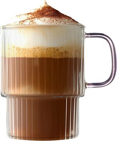 Růžové skleněné hrnky v sadě 2 ks na cappuccino 350 ml Livio – Vialli Design