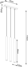 Sollux Lighting Závěsné svítidlo PASTELO 3L dřevo