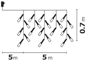 Vánoční osvětlení EMOS D4CW02 ZY1906 LED řetěz krápníky 5m teplá bílá ovladač programy