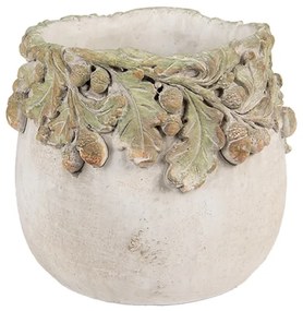 Cementový květináč s plastickými žaludy Terazzo I S – 15x13 cm