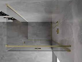 Mexen Mist-F T, 1-křídlý ​​skládací sprchový kout pravý 85 x 95 cm, čiré sklo, zlatý lesklý profil, 8A6T-085-095-50-00-P