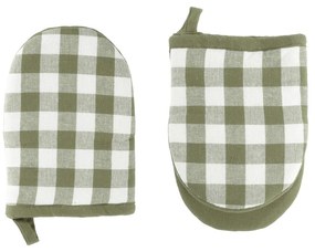 Bavlněné kuchyňské rukavice v sadě 2 ks Gingham – Tiseco Home Studio