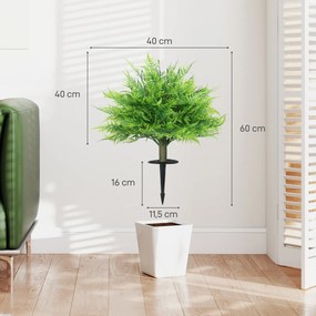 HOMCOM 2ks umělých kapradin Boston, 60 cm – realistické rostliny v květináči pro obývací pokoj, ložnici, zahradu, kancelář, dárek