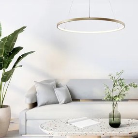 Zlaté závěsné LED svítidlo prstenec BRENO 60 cm