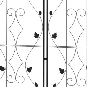 Outsunny ocelová mříž 2 ks, zapichovací odolná opora s listovým vzorem, 50 x 181 cm — černá