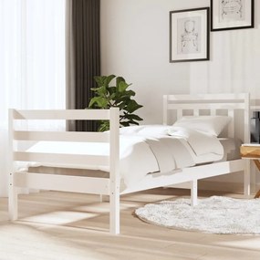 vidaXL Rám postele masivní dřevo 75 x 190 cm Small Single [3100615] Barva: Bílá