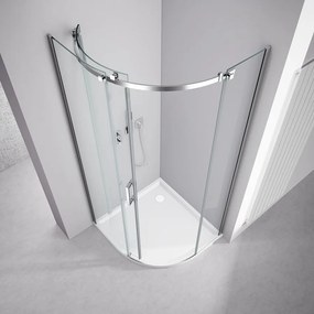 Polysan Polysan, THRON SQUARE čtvrtkruhová sprchová zástěna 900x900mm, čiré sklo, levá, TL2690-5002