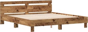 Rám postele Staré dřevo 203 x 185 x 70 cm Kompozitní dřevo 3385625