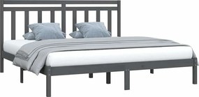 Rám postele šedý masivní dřevo 200 x 200 cm 3105272
