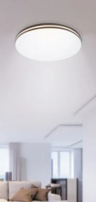 Rabalux Bílé stropní LED svítidlo Oscar2 s dekorem dřeva kulaté 340mm 18W 71173