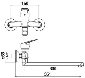 JIKA H3112E70042401 - Umyvadlová baterie TALAS 15x35,1 cm lesklý chrom