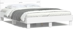 Rám postele s čelem a LED osvětlením bílý 140 x 200 cm 3207546