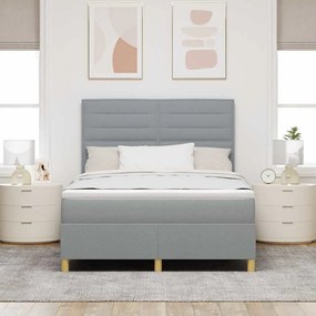 Postel s boxspringem s matrací Světle šedá 140 x 190 cm textil 3339539