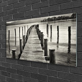 Obraz na skle Moře Most Architektura 125x50 cm