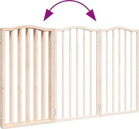 vidaXL Zábrana pro psy skládací 3 panely 150 cm topolové dřevo [352230] Barva: hnědý dub