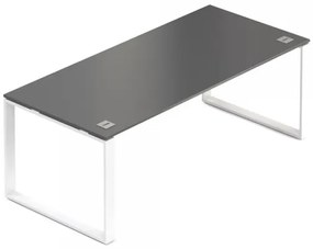 Stůl Creator 200 x 90 cm, bílá podnož, 2 nohy / Antracit