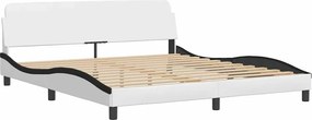 Rám postele bez matrace Zadar bílý a černý 180 x 200 cm umělá kůže 3208204
