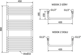 Mexen Apollo, elektrické topné těleso 860x450 mm + topná tyč 600 W, bílá, W117-0860-450-2600-20
