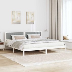 Rám postele Světle šedá 200 x 200 cm Masivní borové dřevo 3394242