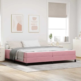 Postel s boxspringem s matrací Růžová 200 x 200 cm textil 3398718