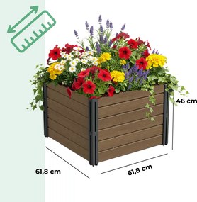 Vyvýšený záhon BASE PLANT, 61x61x46cm, přírodní hnědá Prosperplast