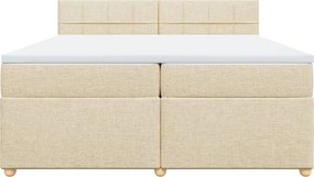 Box spring postel s matrací krémová 200x200 cm textil 3289092