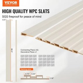dřevěné lamelové akustické panely 8 KS 243,8 × 15,2 cm – Matná bílá