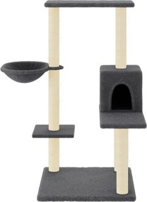 Škrabadlo pro kočky se sisalovými sloupky tmavě šedé 95 cm 172075