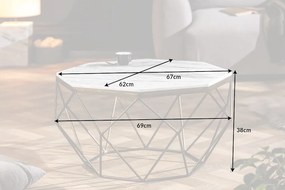 Konferenční stolek Diamond 70cm mramor bílý