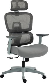 Ergonomická kancelářská židle COSMO - šedá síťovina / nosnost 150 kg