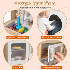 Costway Dřevěná kuchyňka na hraní s příslušenstvím kuchyňský set na hraní