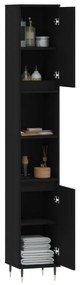 Petromila Koupelnová skříňka černá 30 x 30 x 190 cm kompozitní dřevo