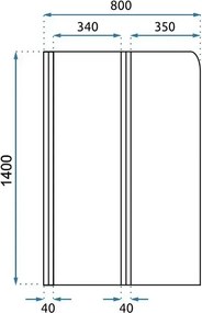 Rea Agat, 2-křídlová skládací vanová zástěna 80x140 cm, měděná matná, REA-W5696