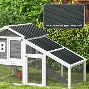 Outsunny 12 kusů Trapézový plech 129x45cm 7m² Pozinkovaný střešní plech 0,25 mm Profilovaný plech odolný proti povětrnostním vlivům Tmavě šedá barva