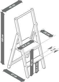 Tchibo - Schůdky z masivního dřeva - barva: bílá