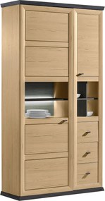 XXXLutz VITRÍNA, tmavě šedá, dub artisan, 110/209/43 cm Hom`in - Kredence a vitríny - 000003002947