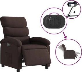Elektrické polohovací křeslo tmavě hnědé textil 3203959