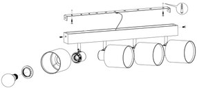 Eglo 99492 - Bodové svítidlo BATALLAS 4xE27/10W/230V