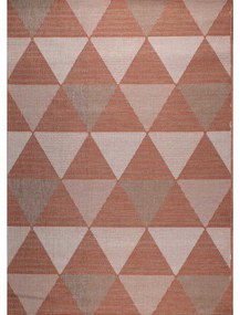 Kusový koberec Flat 21132 stříbrno-korálový