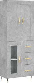 Skříň highboard betonově šedá 69,5x34x180 cm kompozitní dřevo 3199925