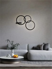 LED černé nástěnné svítidlo Lyb 27