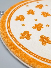 Sinsay - Kulatý koberec s perníkovými panáčky z imitace kašmíru - vícebarevná